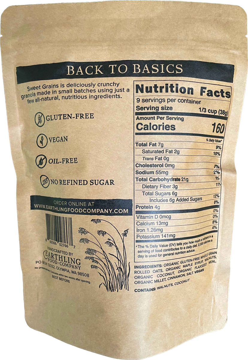 Toasted Coconut Sweet Grains Granola, 12 oz – Earthling Food Company